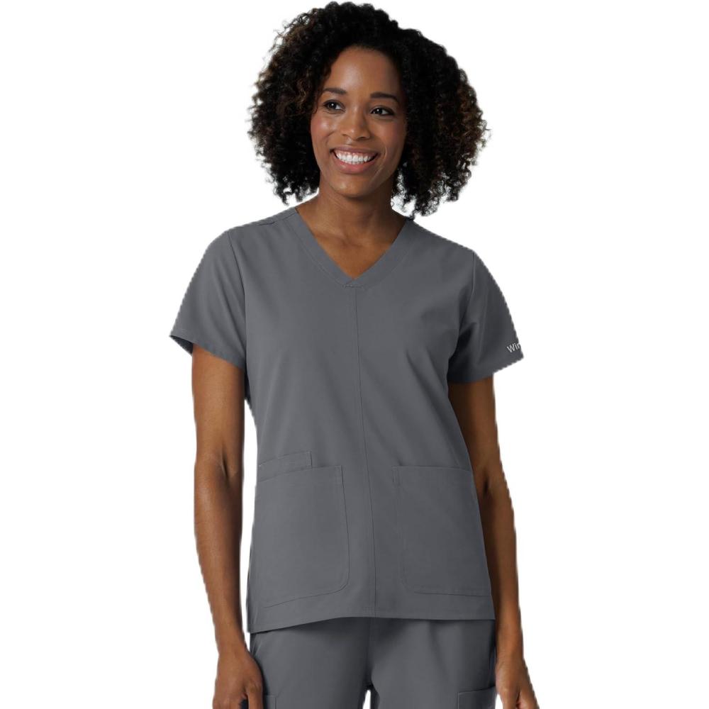 Wink NURTUR Scrubs for Women, V-Neck Scrub Top – Pewter, XL - Wink ...